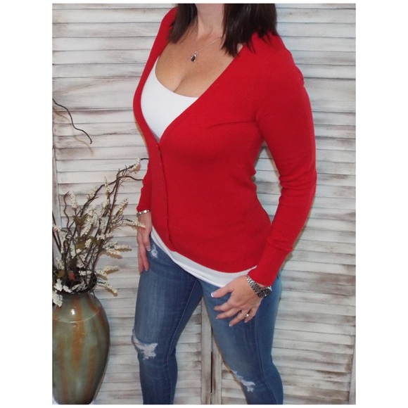 Sweaters | Preppy Cardigan Button Down Sweater Red 112 | Poshmark